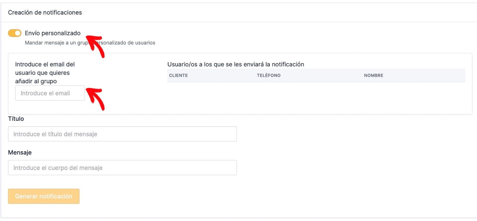 Cómo enviar notificaciones a tus clientes – Umappi - Centro de ayuda